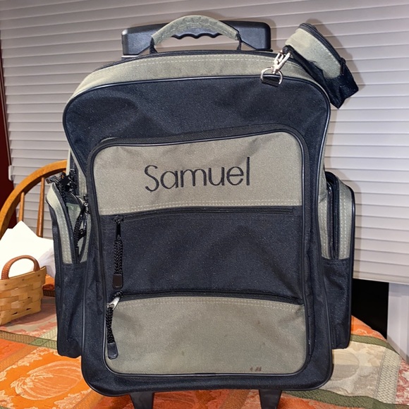 Other | Samuel Army Green And Black Kids Suitcase | Poshmark